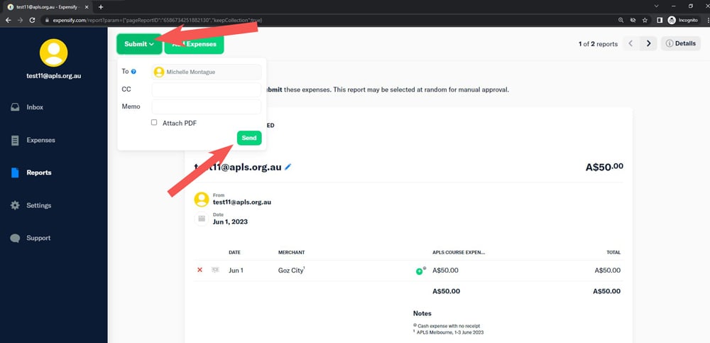 Using Expensify | APLS Australia