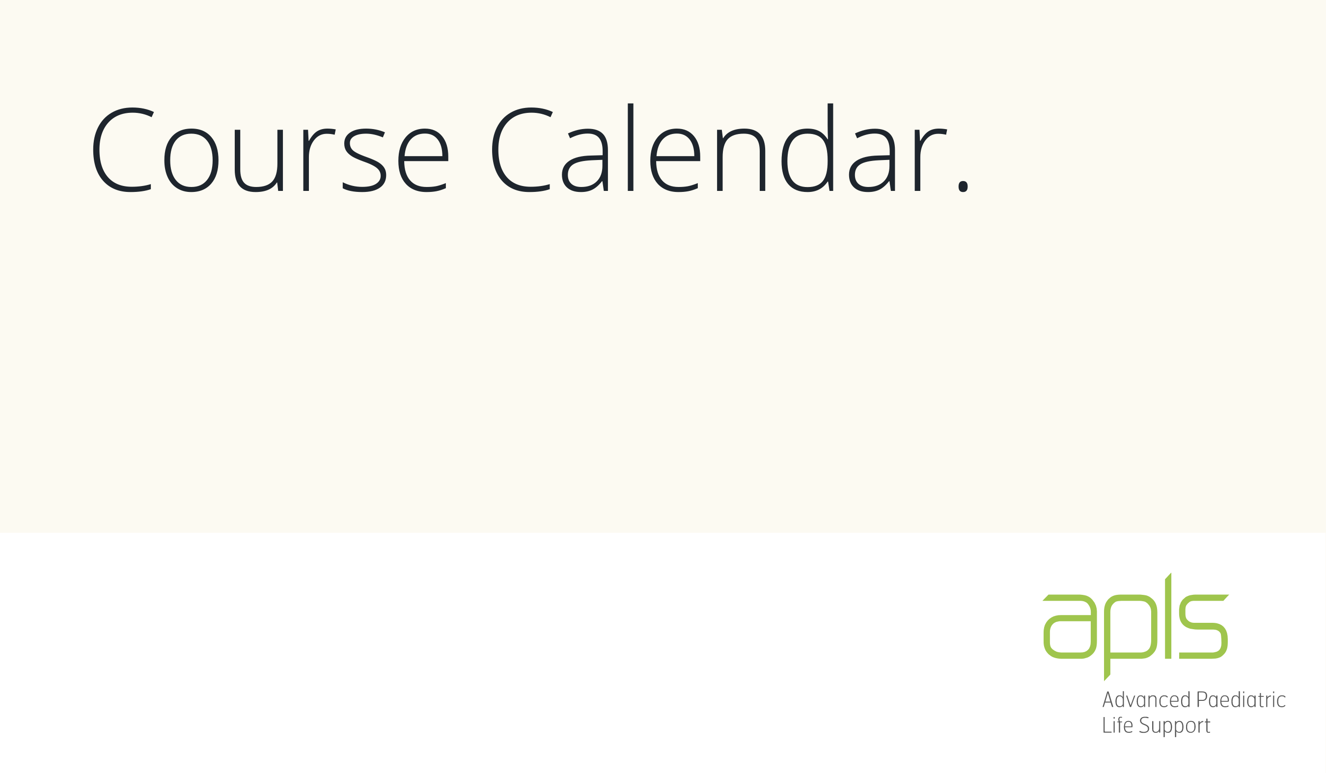 Course calendar | APLS Australia