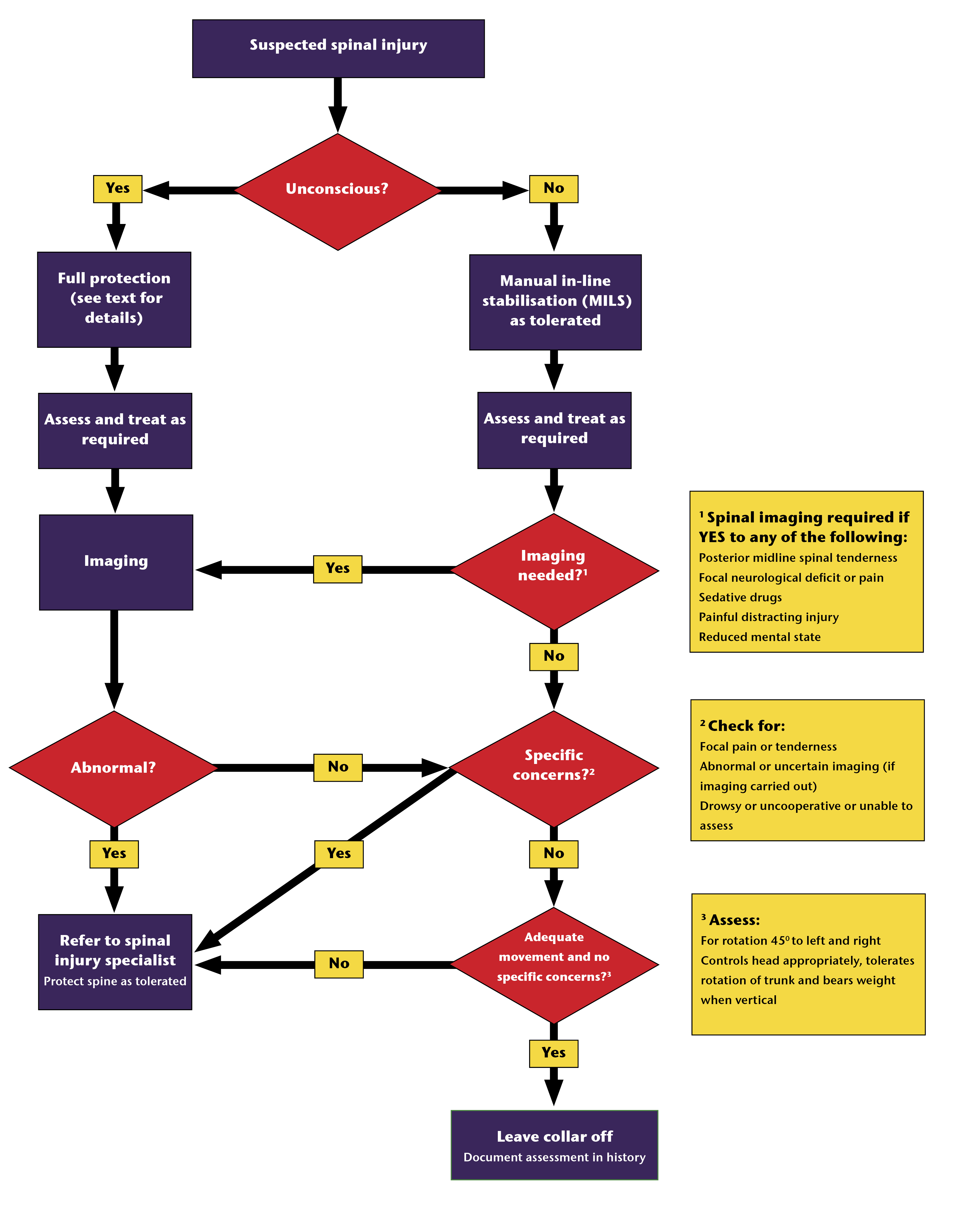Algorithms | Spinal imaging, referral and clearance